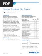 Amicon Ultra-0.5 Filter User Guide | PDF | Centrifuge | Filtration