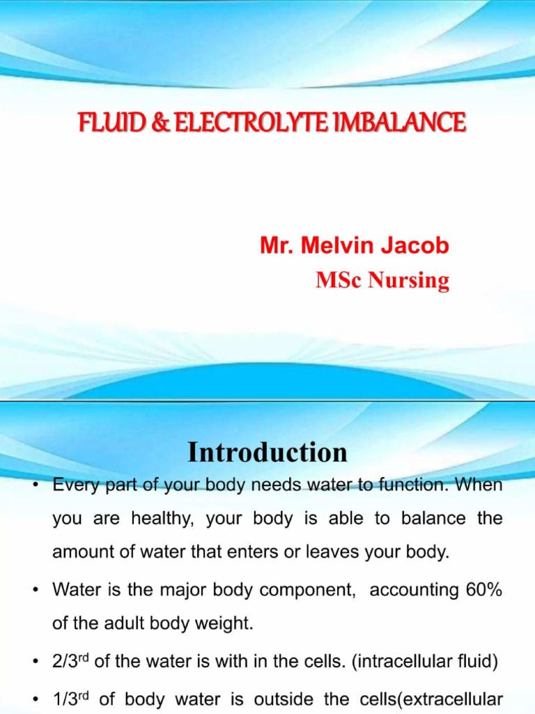 Fluid & Electrolyte Imbalance | PDF