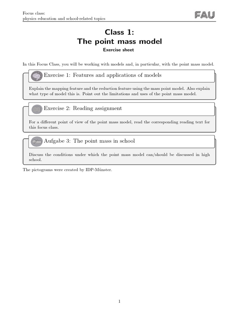 Class 1 the Point Mass Model | PDF