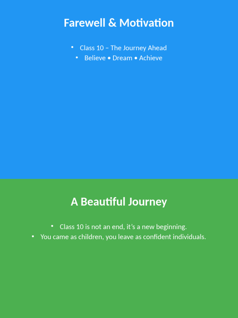 Class 10 Farewell Motivation Presentation-1 | PDF