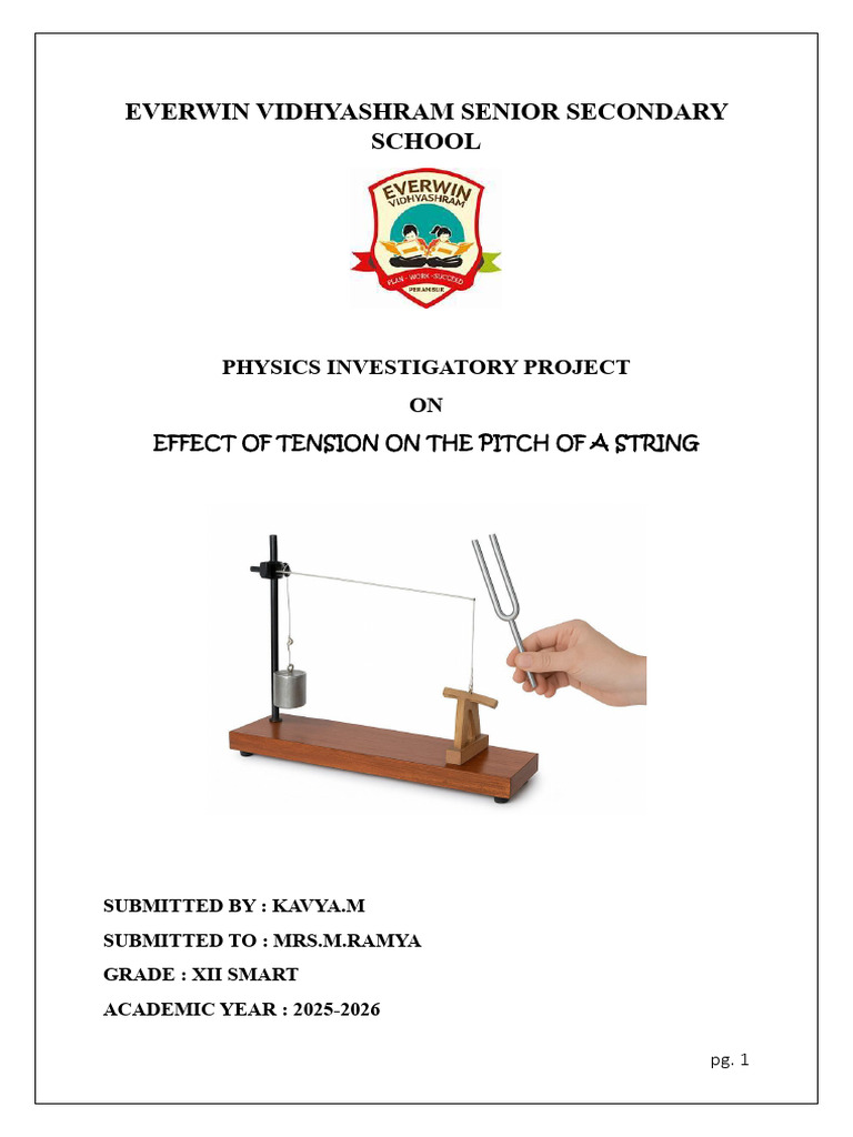 Correct Physics Project for Print Out | PDF | Tension (Physics) | Waves