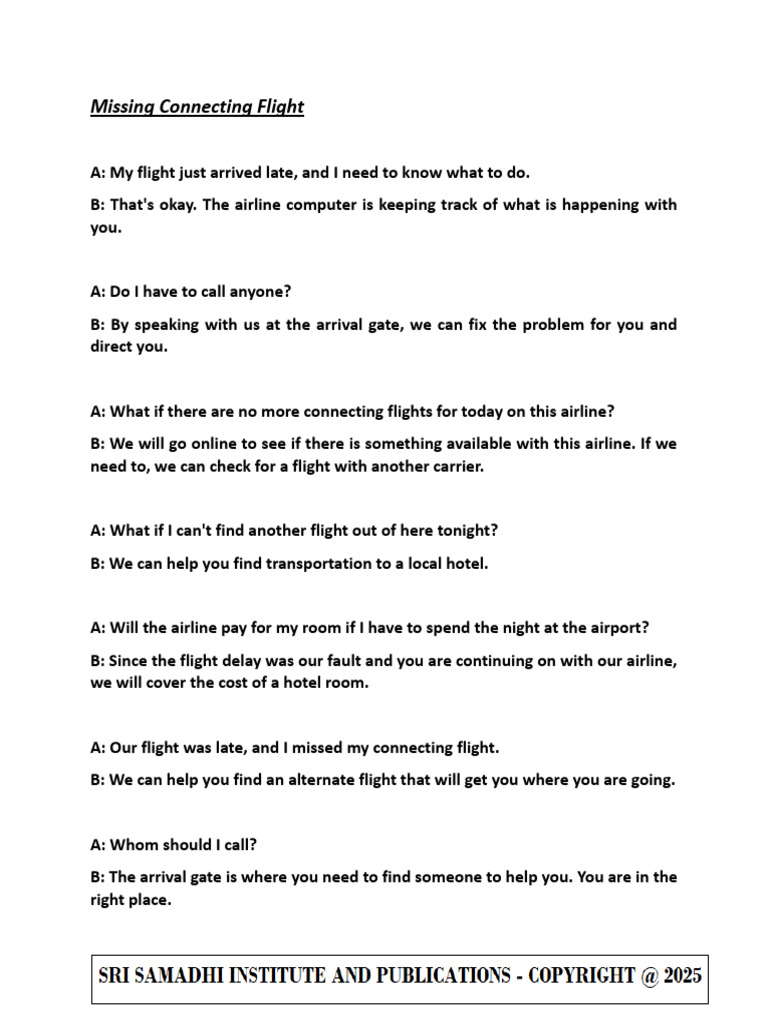 Missing Connecting Flight | PDF