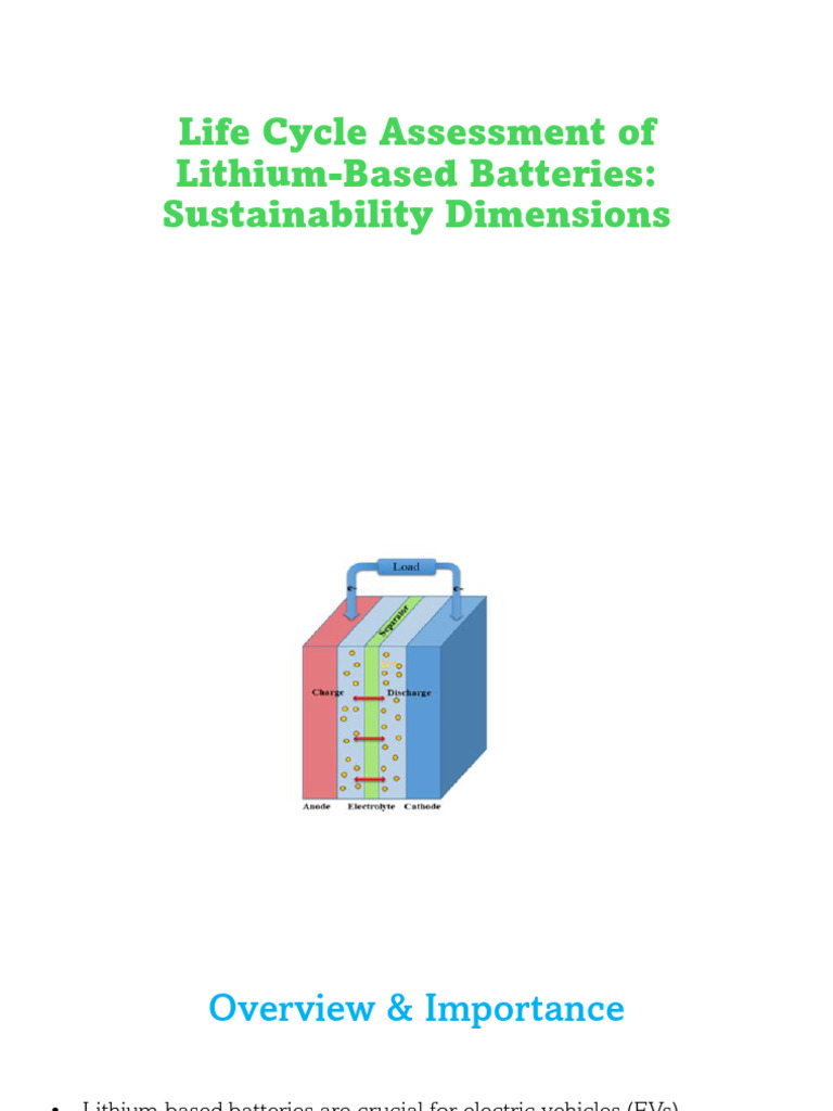 Life Cycle Assessment of Lithium-Based Batteries | PDF