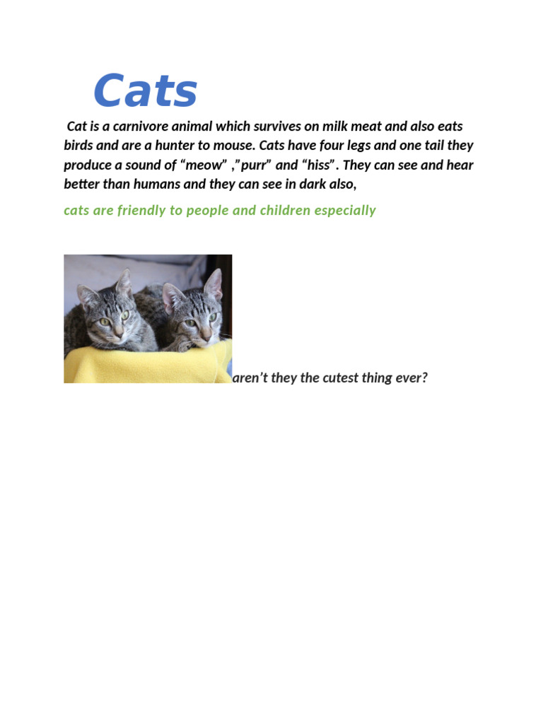 Fascinating Facts About Cats | PDF