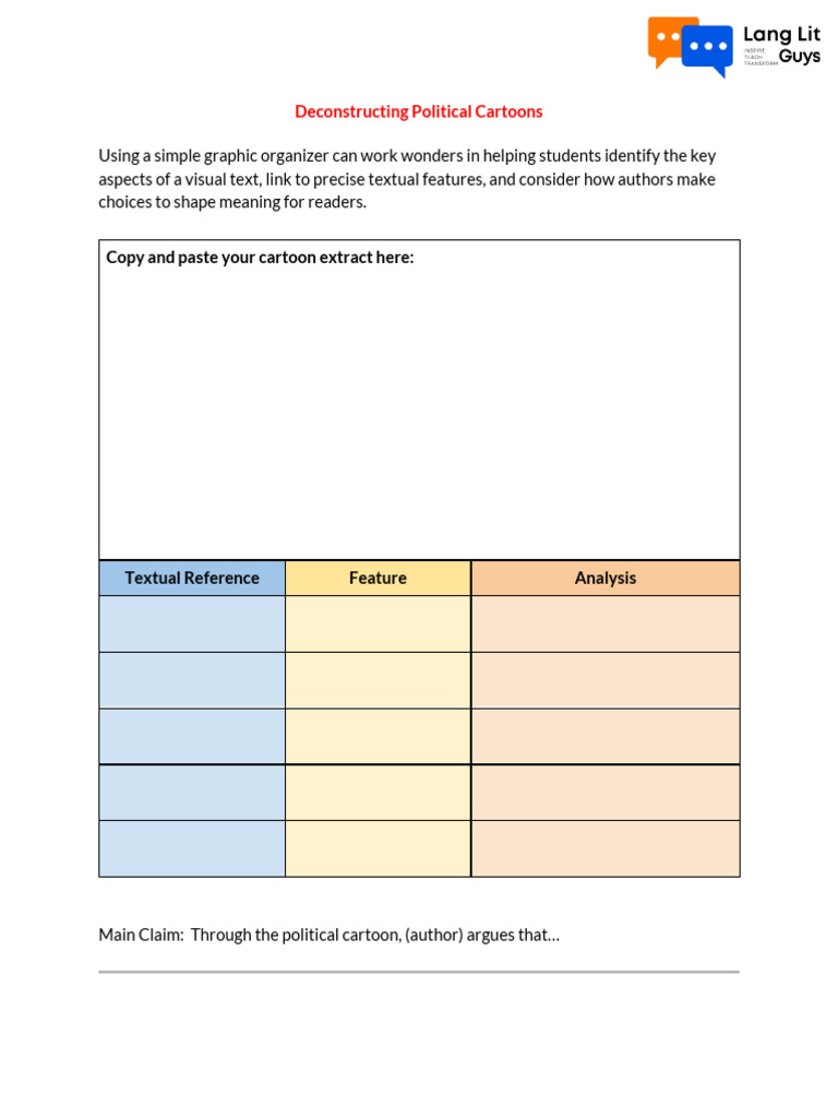 1 - Blank Organizer for Political Cartoons | PDF