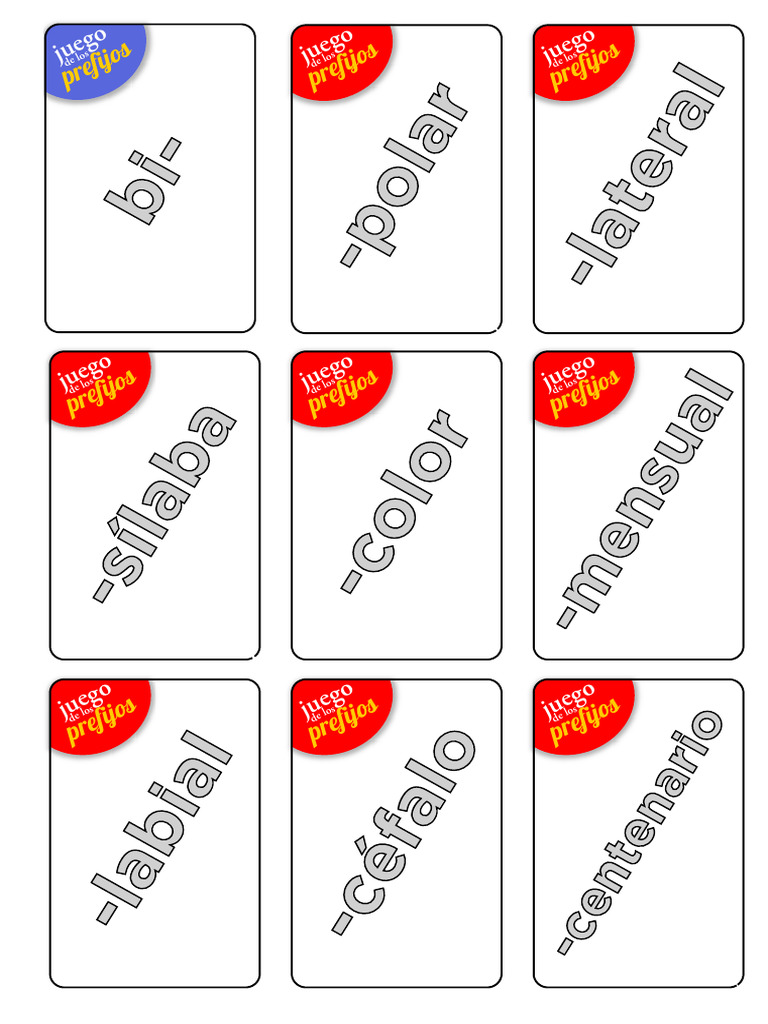Prefijos en Juegos de Palabras | PDF