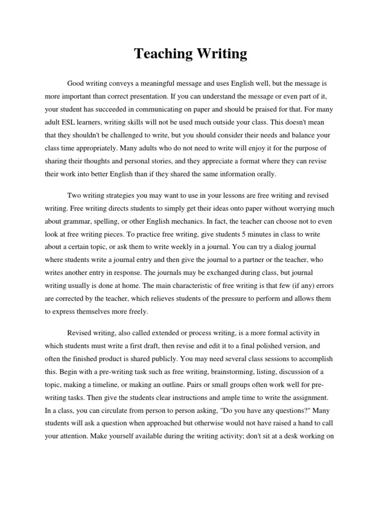 Teaching Writing | PDF | Learning | Cognitive Science