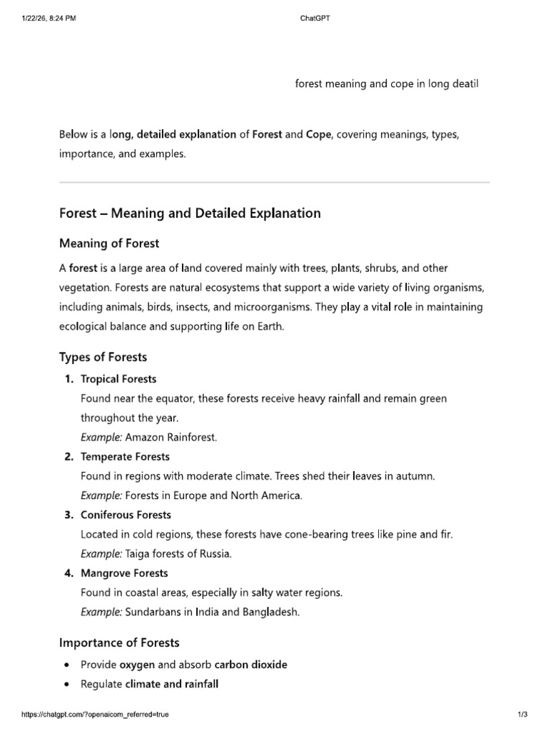Forest Meaning and Scope | PDF