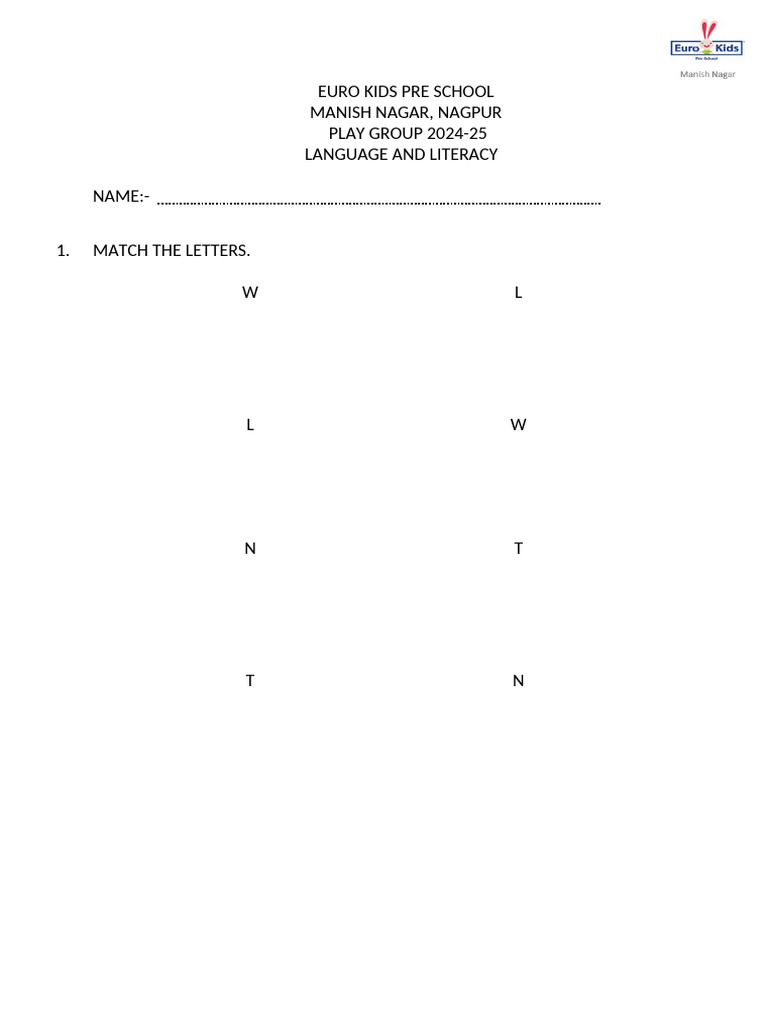Language Activities for Preschoolers | PDF