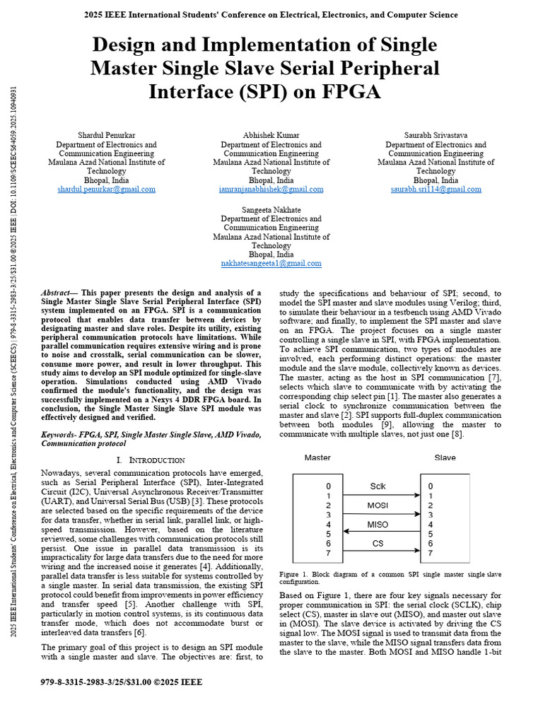 A6) Design and Implementation of Single Master Single Slave Serial ...