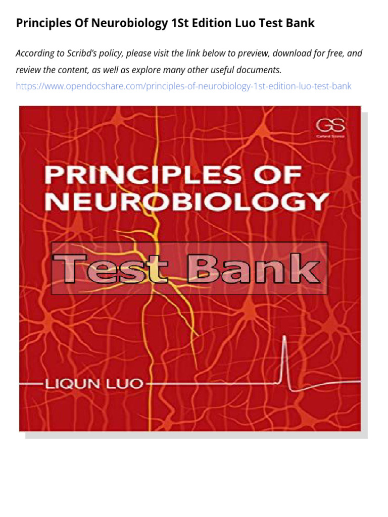 Principles of Neurobiology 1st Edition Luo Test Bank | PDF | Motor ...