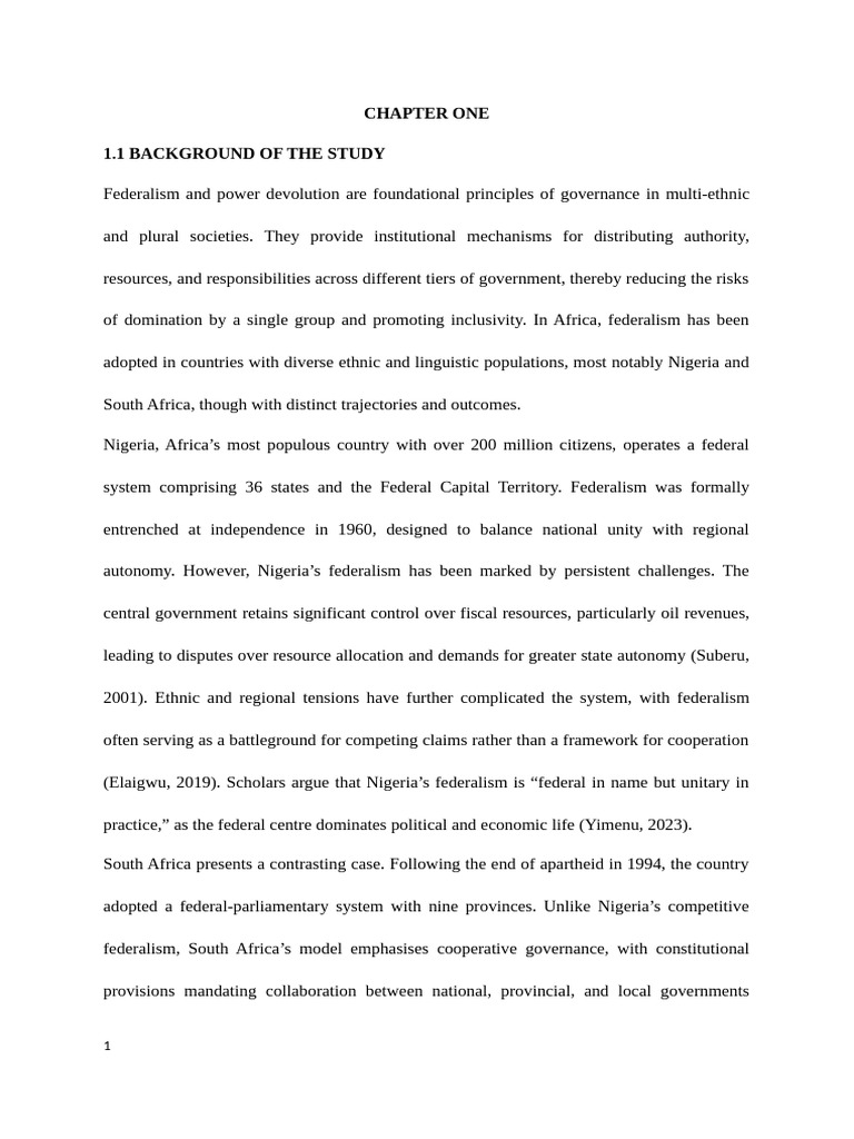 Oguntuase Mary 3880 Project Final | PDF | Governance | Federalism