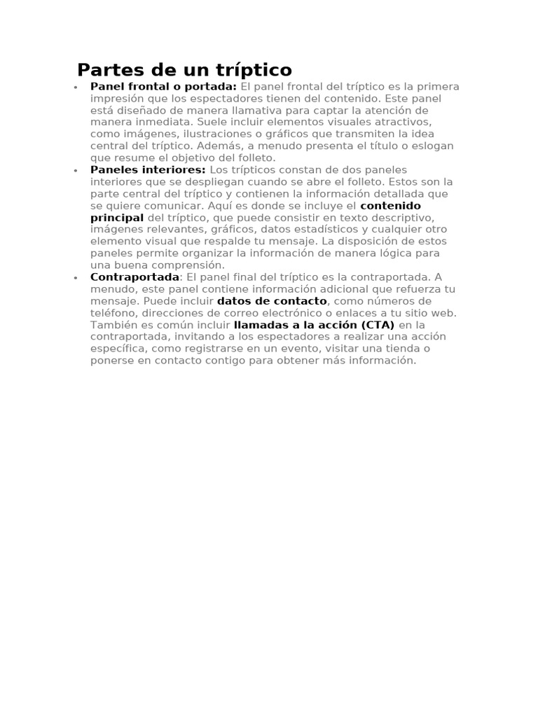 Partes esenciales de un tríptico | PDF