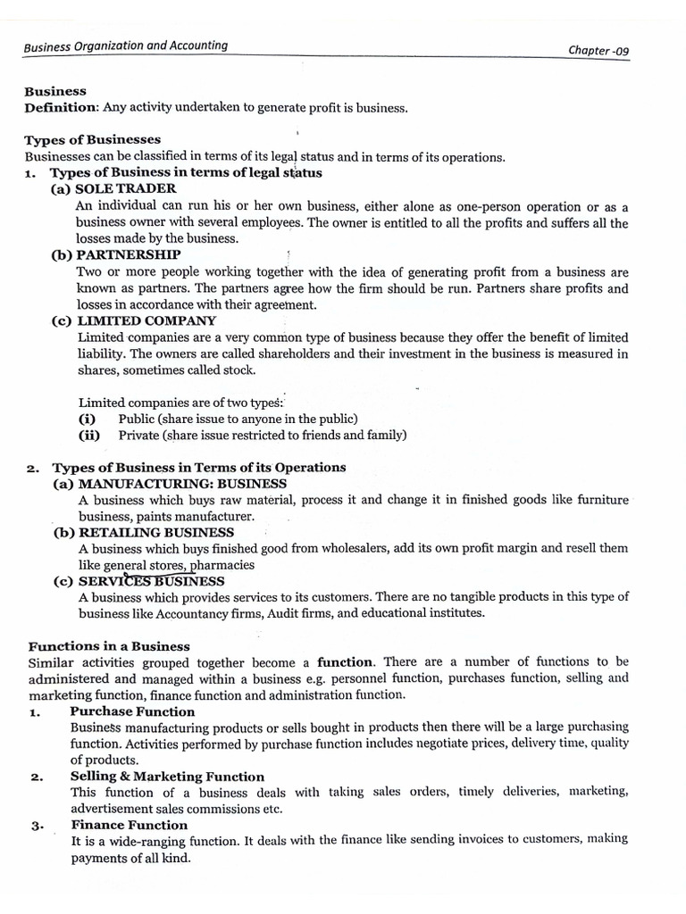 1. Business Organization Practice Questions | PDF