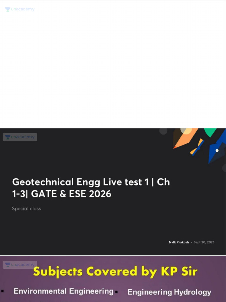 Geotechnical Engg Live Test 1 CH 13 GATE ESE 2026 With Anno | PDF