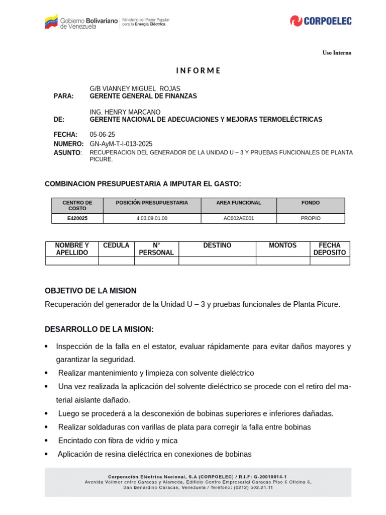 Informe de Rendiciones Planta Barquisimeto II y III | PDF | Materiales | Electricidad