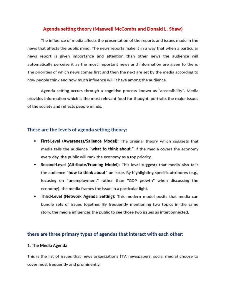 Agenda Setting Theory | PDF | Framing (Social Sciences) | Liberal Arts ...
