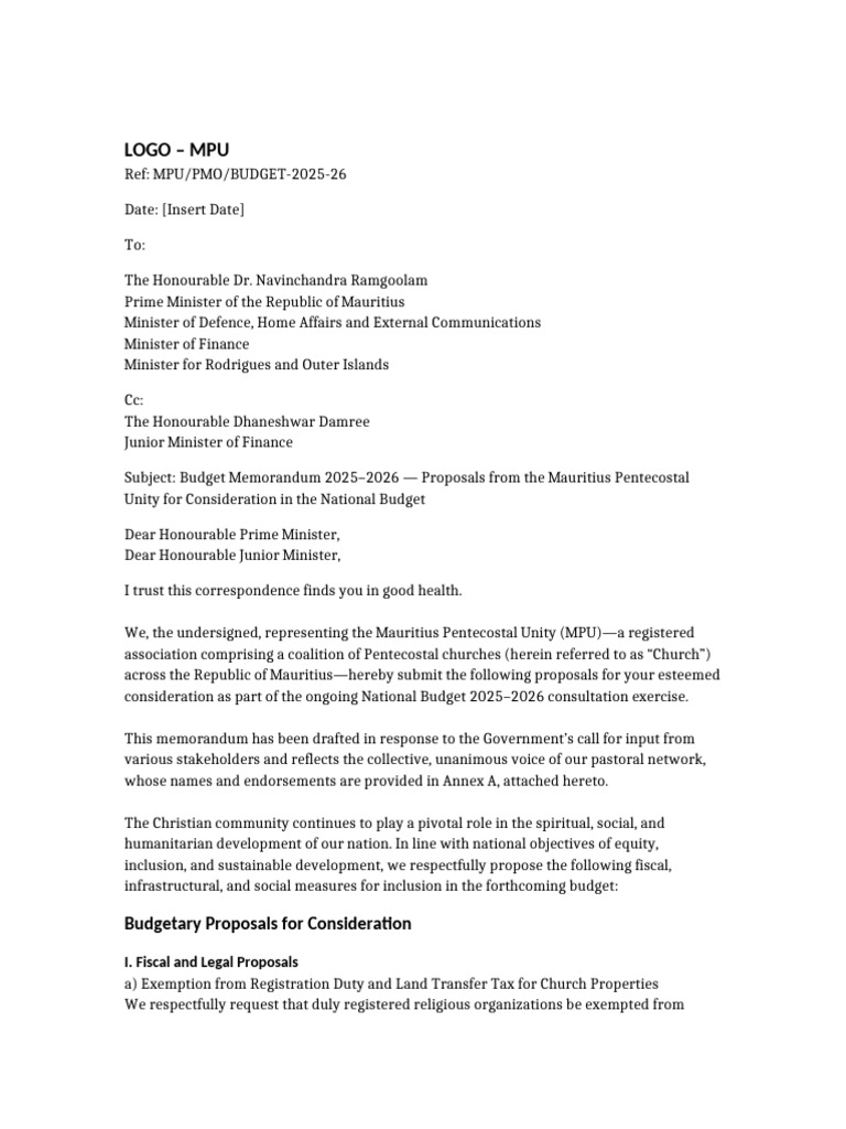 Budget_Memorandum_MPU_2025-2026 | PDF
