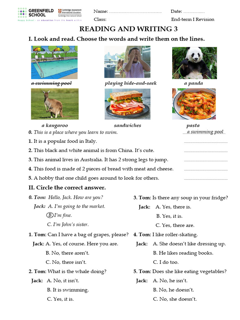 End-term I Revision for Grade 3 Reading | PDF
