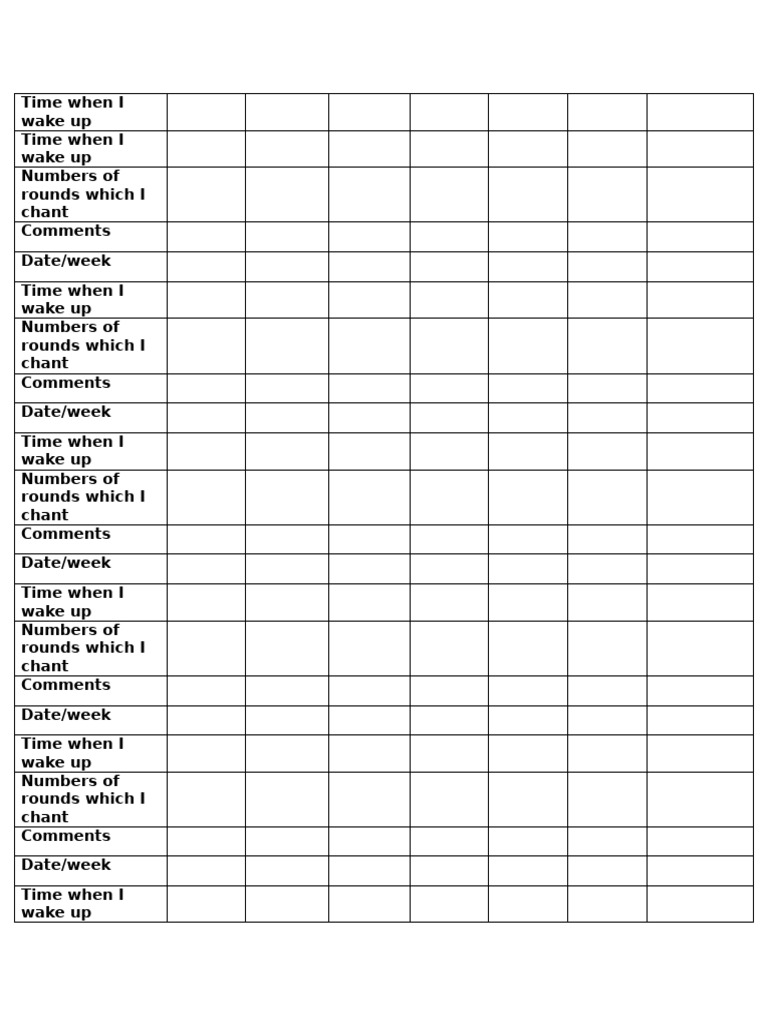 Daily Chanting Schedule Tracker | PDF
