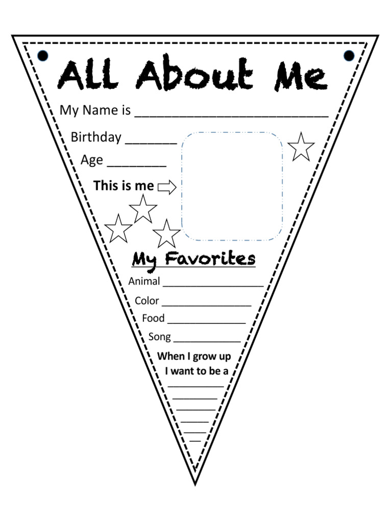 All About Me Banner Print Able Hole Punch | PDF