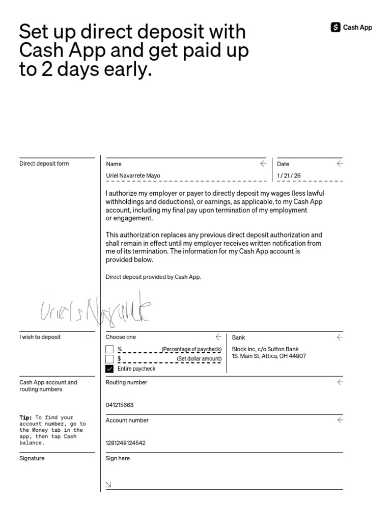 Direct Deposit Authorization Form | PDF