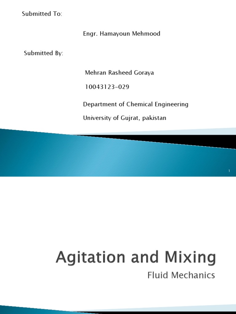 Agitation and Mixing | Fluid Mechanics | Mechanics