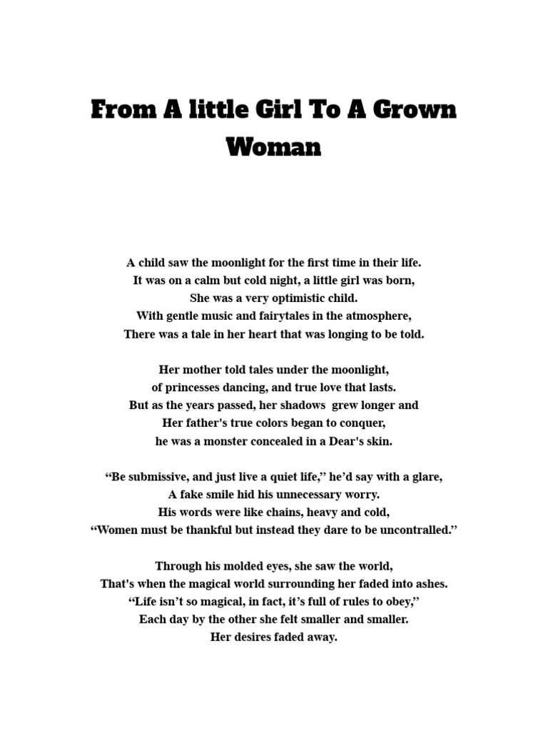 From a little girl to a grown women, by Baraah Almutawakel | PDF
