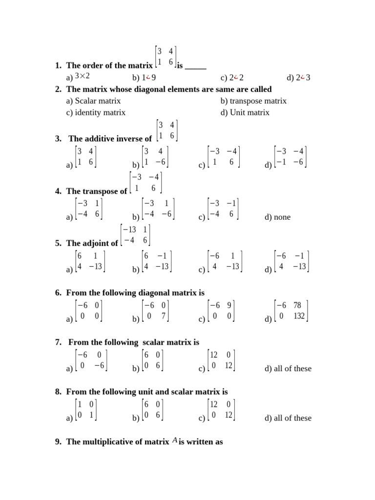 10th Class Mathematics | PDF | Matrix (Mathematics) | Functional Analysis