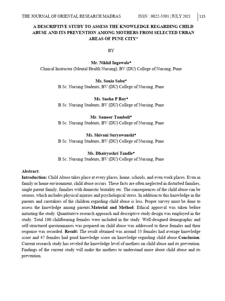 (2021) Child Abuse | PDF | Child Abuse | Child Neglect