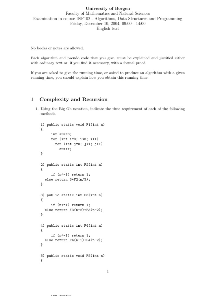 1 Complexity and Recursion | PDF | Vertex (Graph Theory) | Algorithms ...