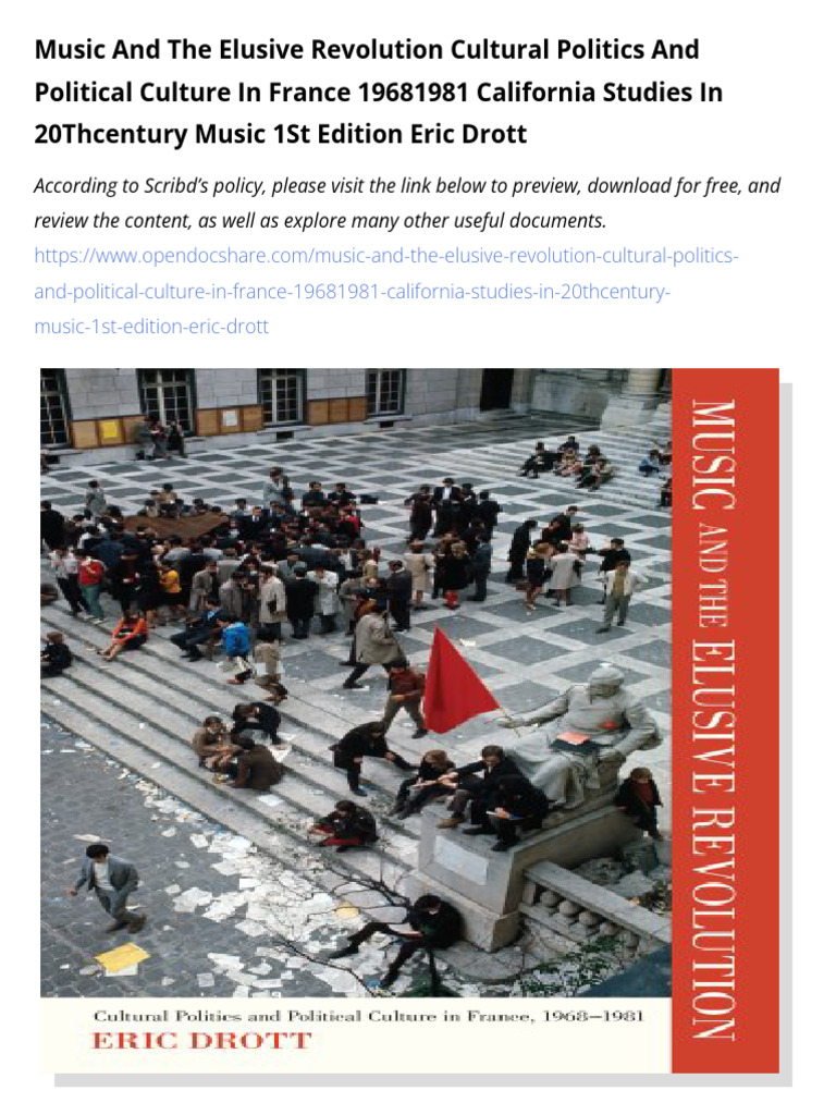 Music And The Elusive Revolution Cultural Politics And Political ...