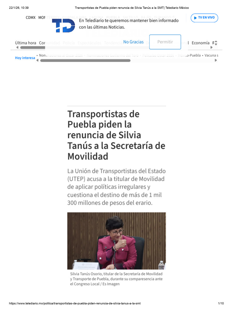 Transportistas de Puebla Piden Renuncia de Silvia Tanús a La SMT ...
