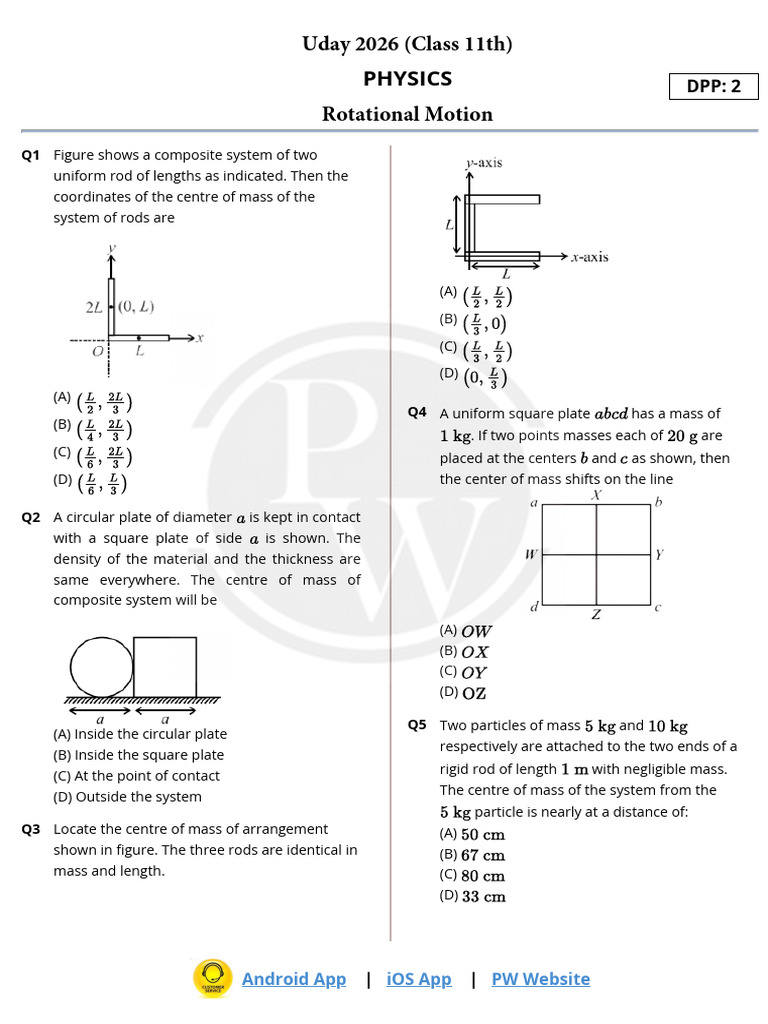 Center of Mass Problems and Solutions | PDF | Center Of Mass | Mass