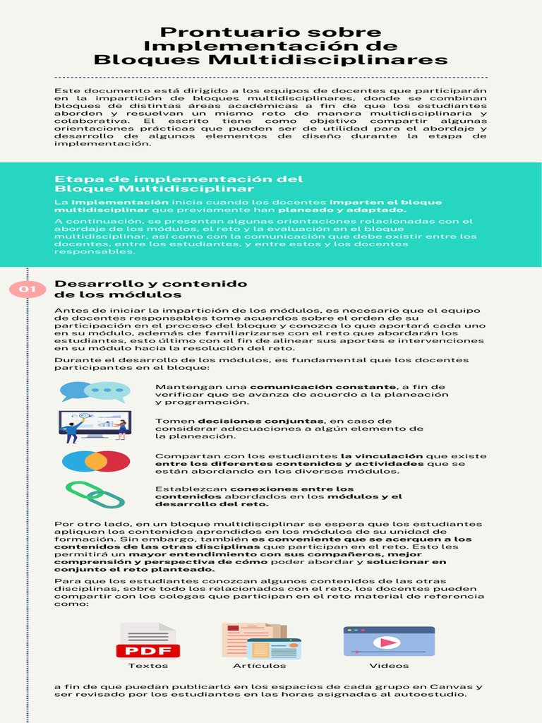 Prontuario 2_Implementación de Bloques Multidisciplinares | PDF | Toma ...