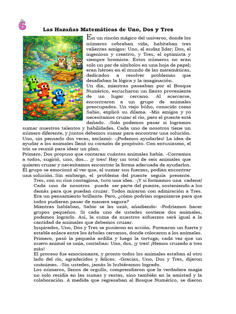 Aventuras Matemáticas de Uno, Dos y Tres | PDF