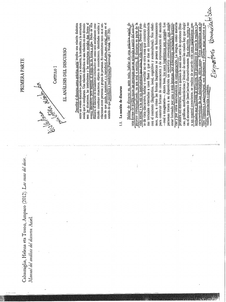 2.9. Calsamiglia Eta Tusón. Las Cosas Del Decir. Lehen Kapitulua ...