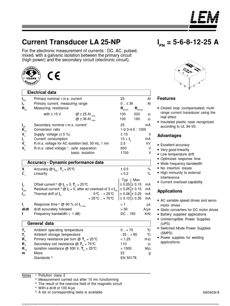 La25 NP | Download Free PDF | Power Supply | Physical Quantities