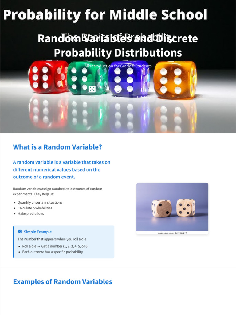 Random Variables and Discrete Probability Distributions | PDF | Probability Distribution ...