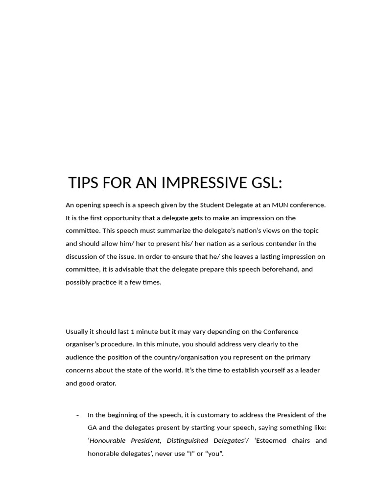 Sample Opening Speech | PDF