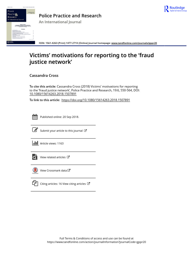 Victims' Reasons for Reporting Online Fraud | PDF | Crimes | Crime ...