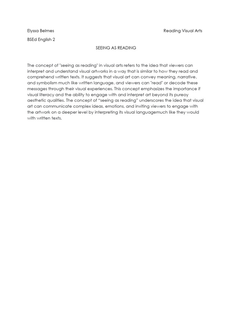 Reading Visual Arts | PDF