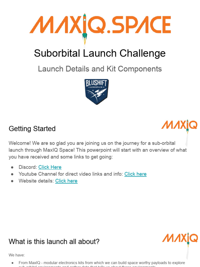 Suborbital Launch Kit Overview | PDF | Satellite | Flight
