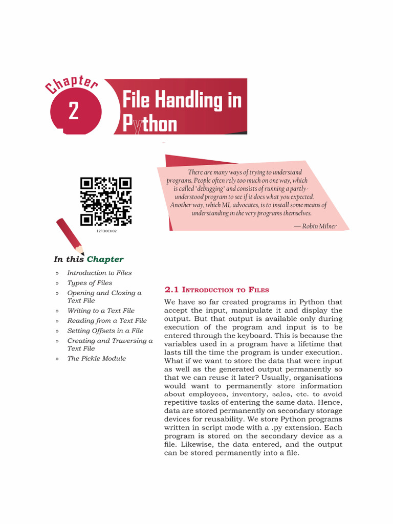File Handling in Python | PDF