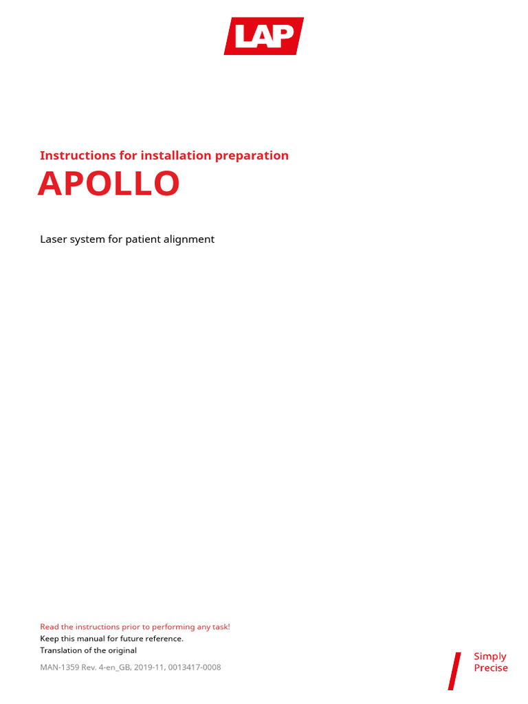 APOLLO Laser System Installation Guide | PDF | Ceiling | Power Supply
