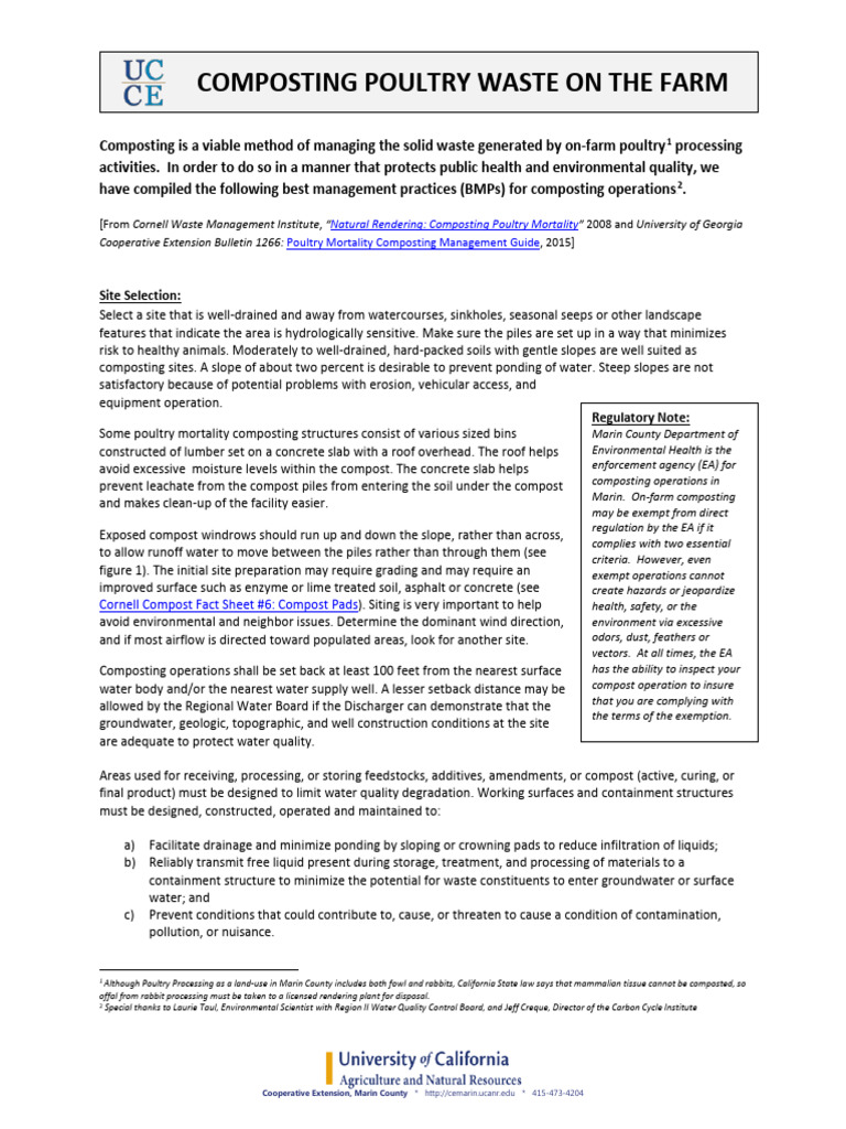 Best Practices for Poultry Composting | PDF | Compost | Water