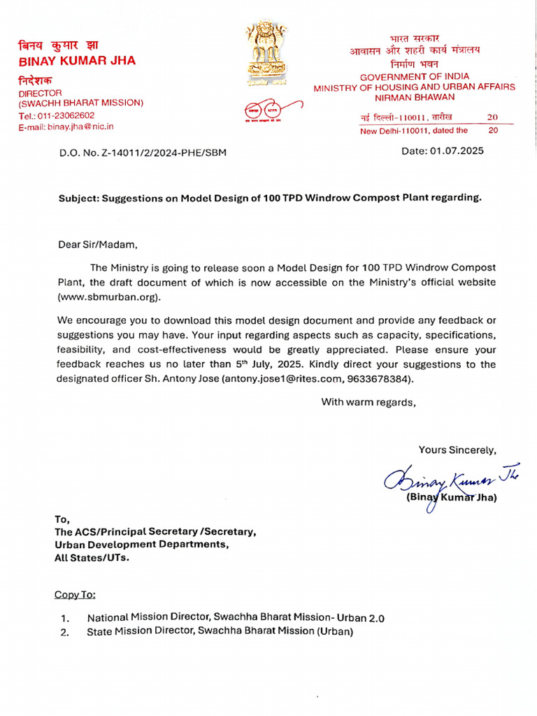 Draft Model Design for 100 TPD Windorw Composting for Feedback | PDF ...