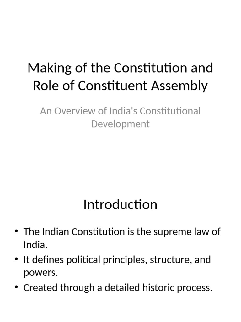 Making of Constitution Presentation | PDF