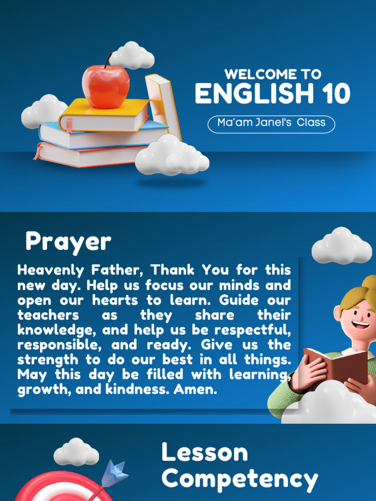English 10 Prayer and Lesson Plan | PDF