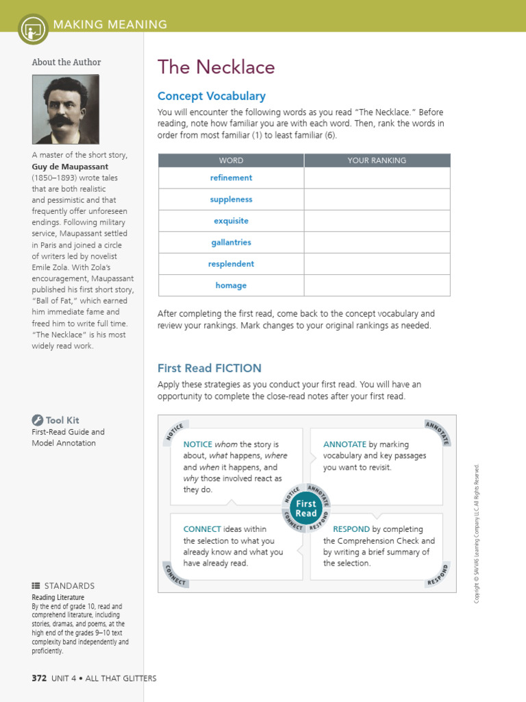 The Necklace Text | PDF | Reading Comprehension